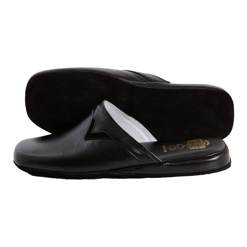 Pantofola in pelle America nera da uomo - Sandalishop.it Pantofola in pelle America nera da uomo - Sandalishop.it