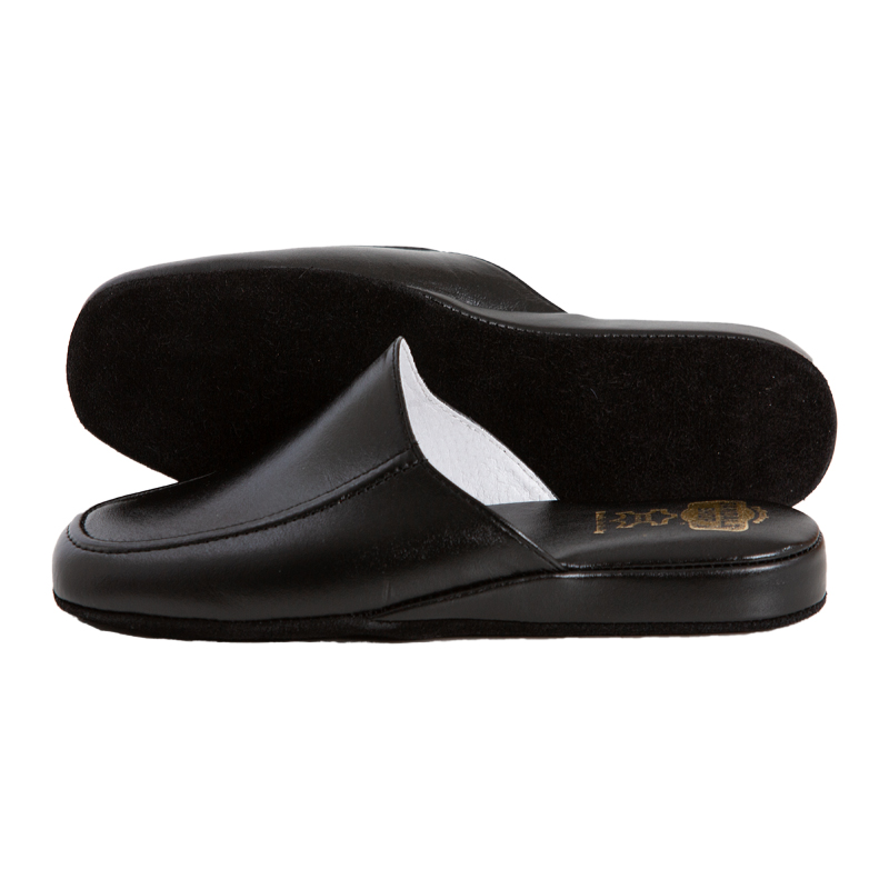 Pantofola in pelle Elegante nera da uomo - Sandalishop.it Pantofola in pelle Elegante nera da uomo - Sandalishop.it